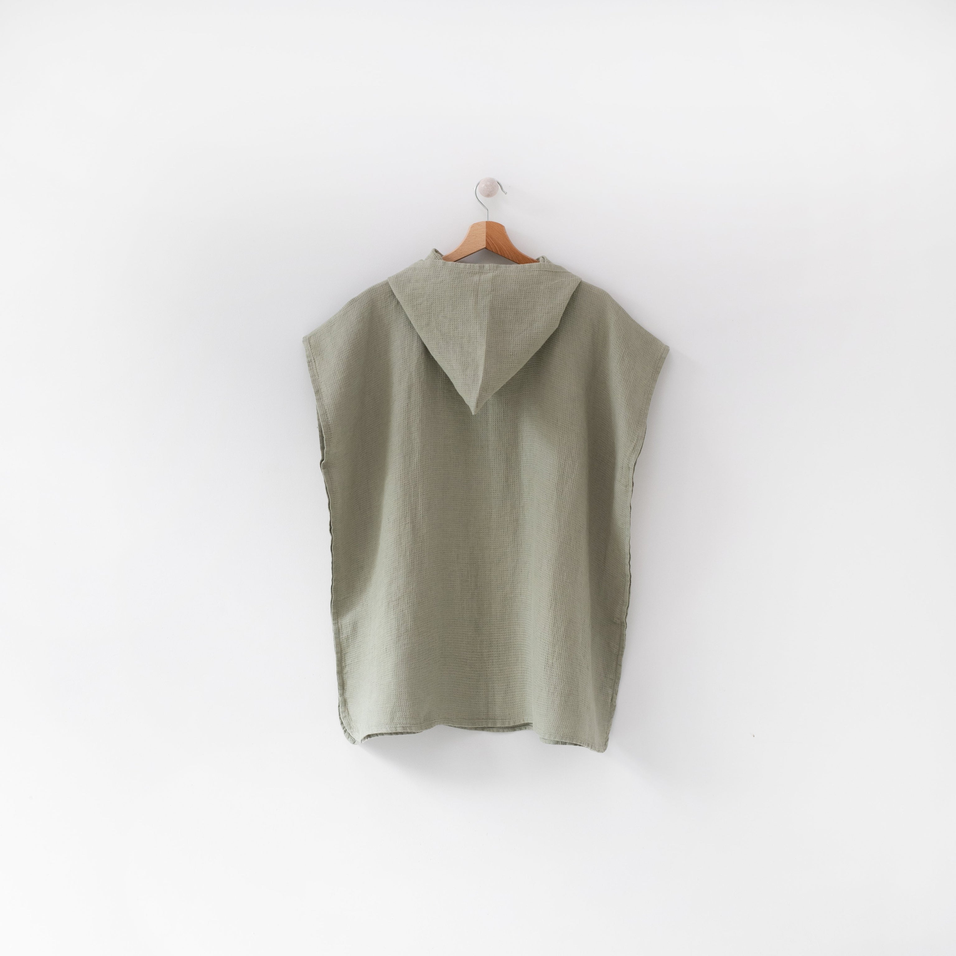 Sage Linen Fine Waffle Poncho